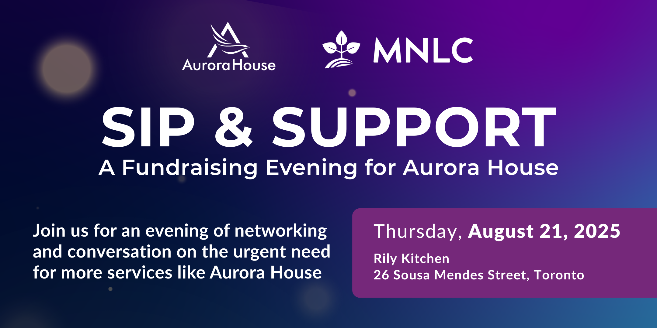 Join us for our Sip & Support Fundraiser on August 21 - MNLC